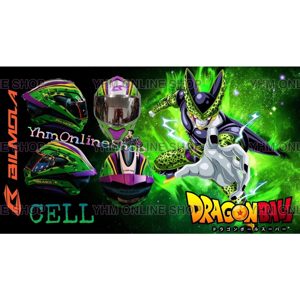 BILMOLA Helmet Dragon Ball Z Rapid S Full Face Cell | Shopee Malaysia