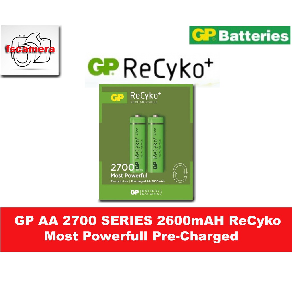 GP ReCyko+ Rechargeable AA Battery 2600mAh - 2pcs/4pcs | Shopee Malaysia