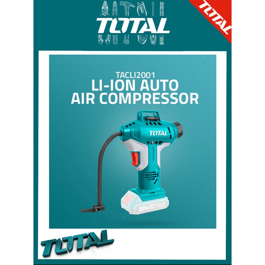 TOTAL Lithium-Ion Auto Air Compressor TACLI2001 | Shopee Malaysia