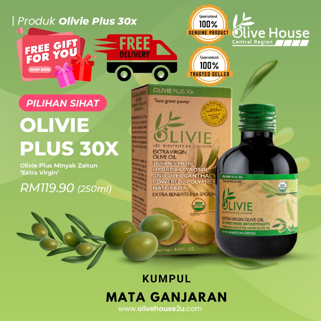 OLIVIE PLUS 30x (250ml) - MINYAK ZAITUN ASLI EXTRA VIRGIN OLIVE OIL ...