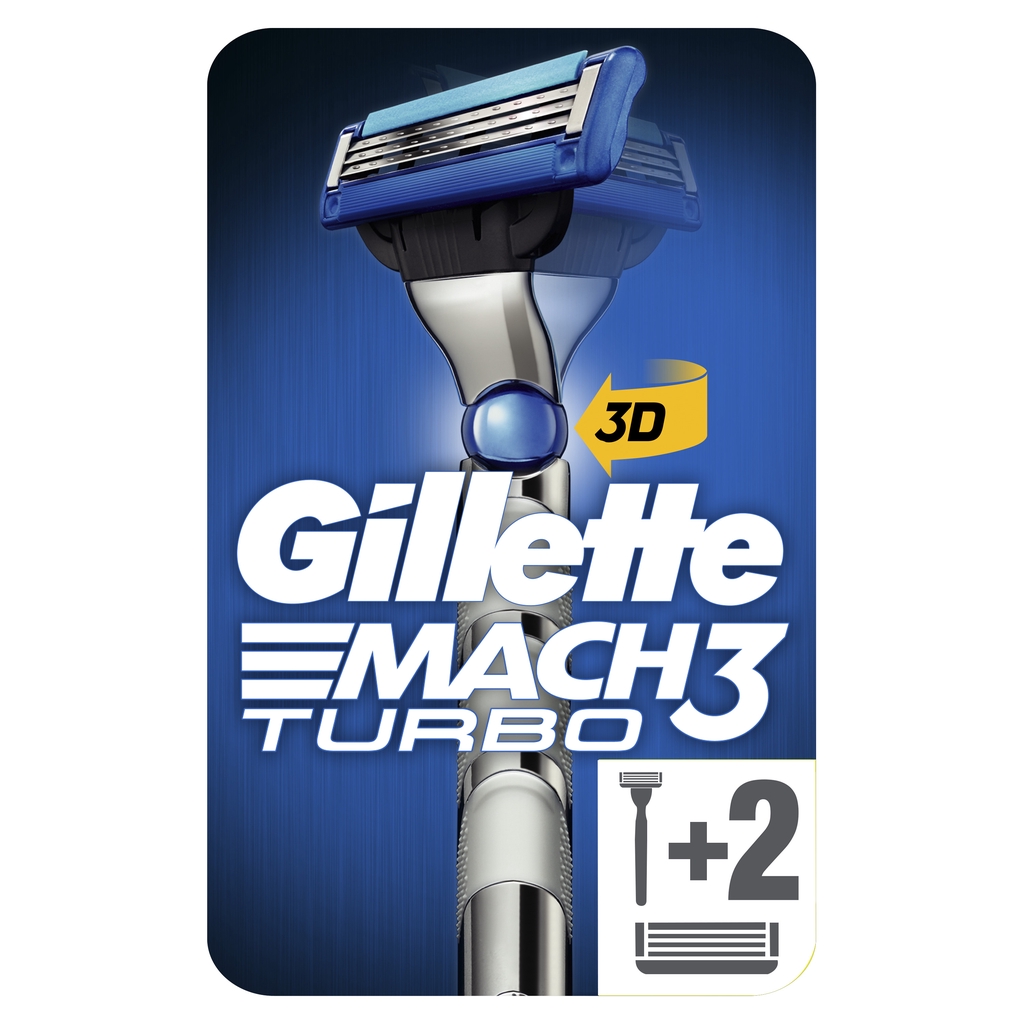 Gillette Mach3 Turbo Razor 3D 2UP | Shopee Malaysia