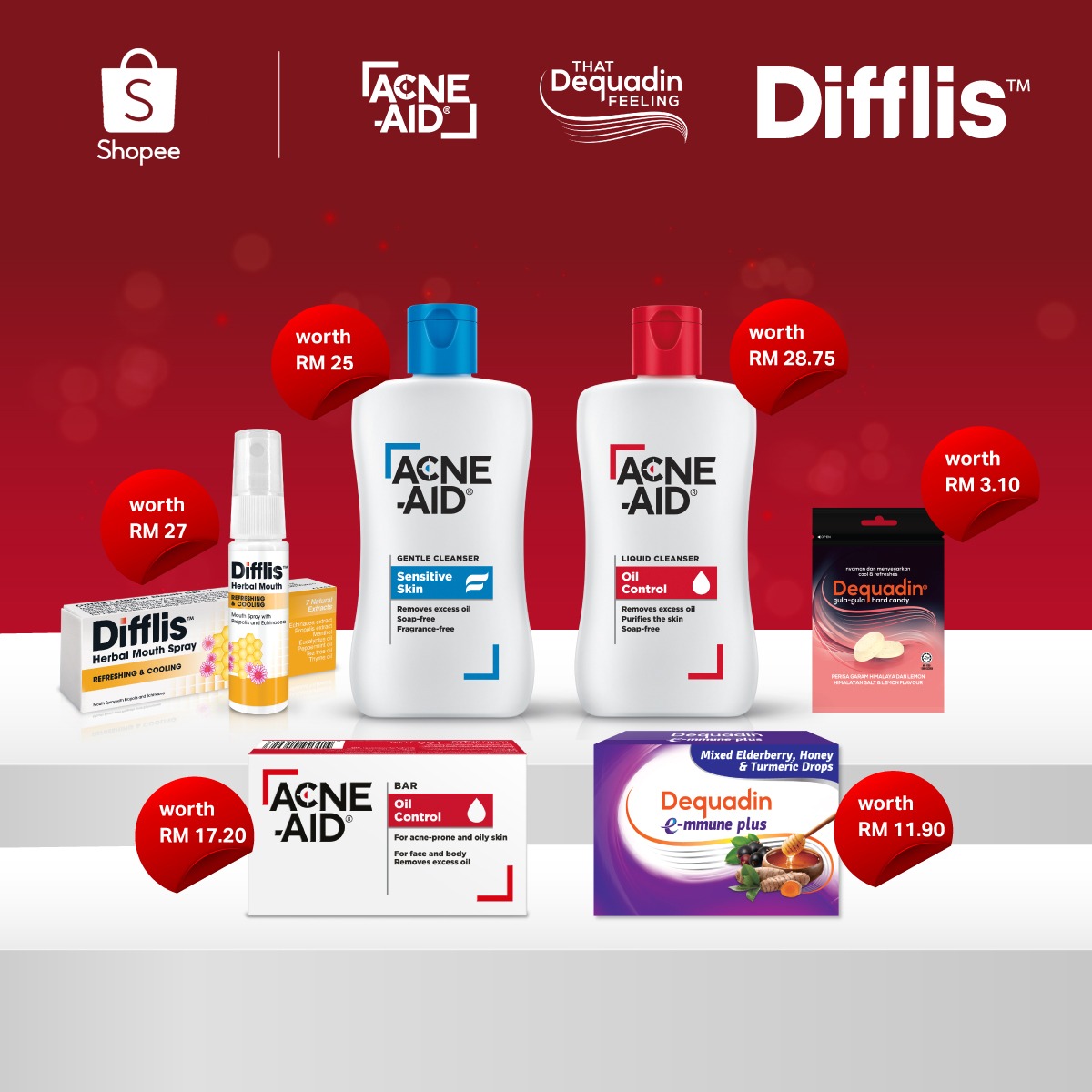 Acne-Aid, Dequadin and Difflis Online, October 2022 | Shopee Malaysia