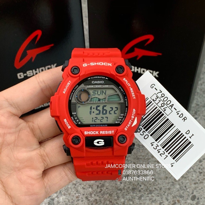 100% ORIGINAL CASIO G-SHOCK G-7900A-4 MAT MOTO RED MAT MOTOR MERAH ...