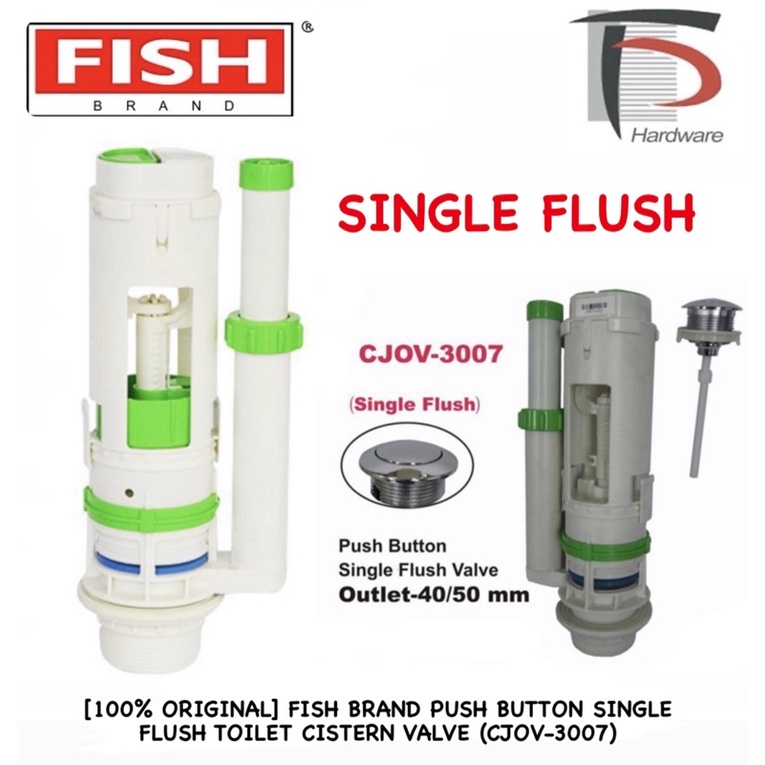 [100% ORIGINAL] FISH BRAND PUSH BUTTON SINGLE FLUSH TOILET CISTERN ...