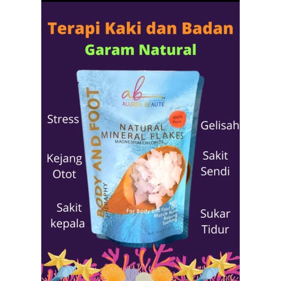 Garam Natural (Natural Mineral Flakes) 350g untuk rendaman kaki dan ...