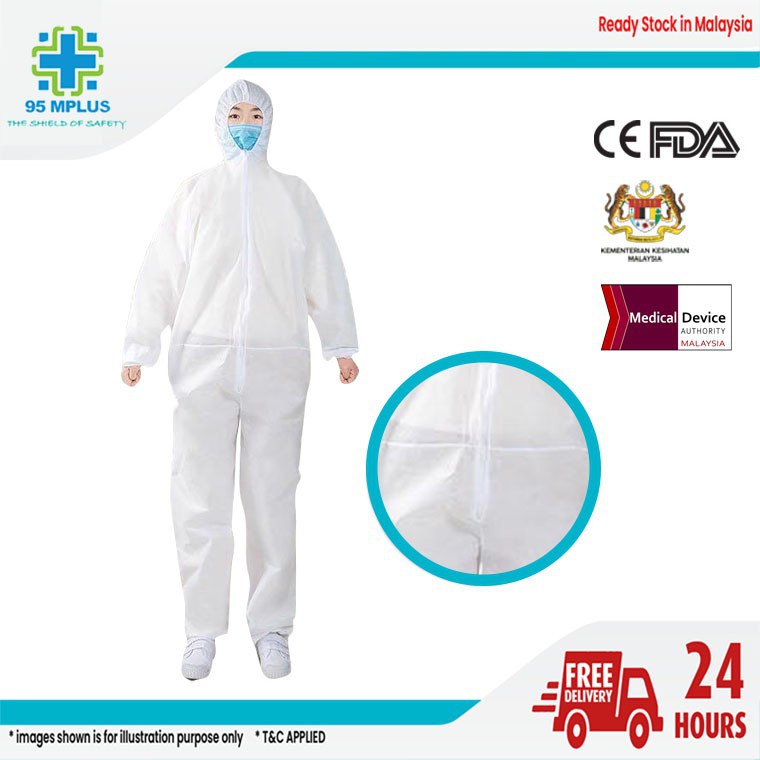 Ship From Malaysia 】frontliner Ppe Suit Medical Coverall Jumpsuit