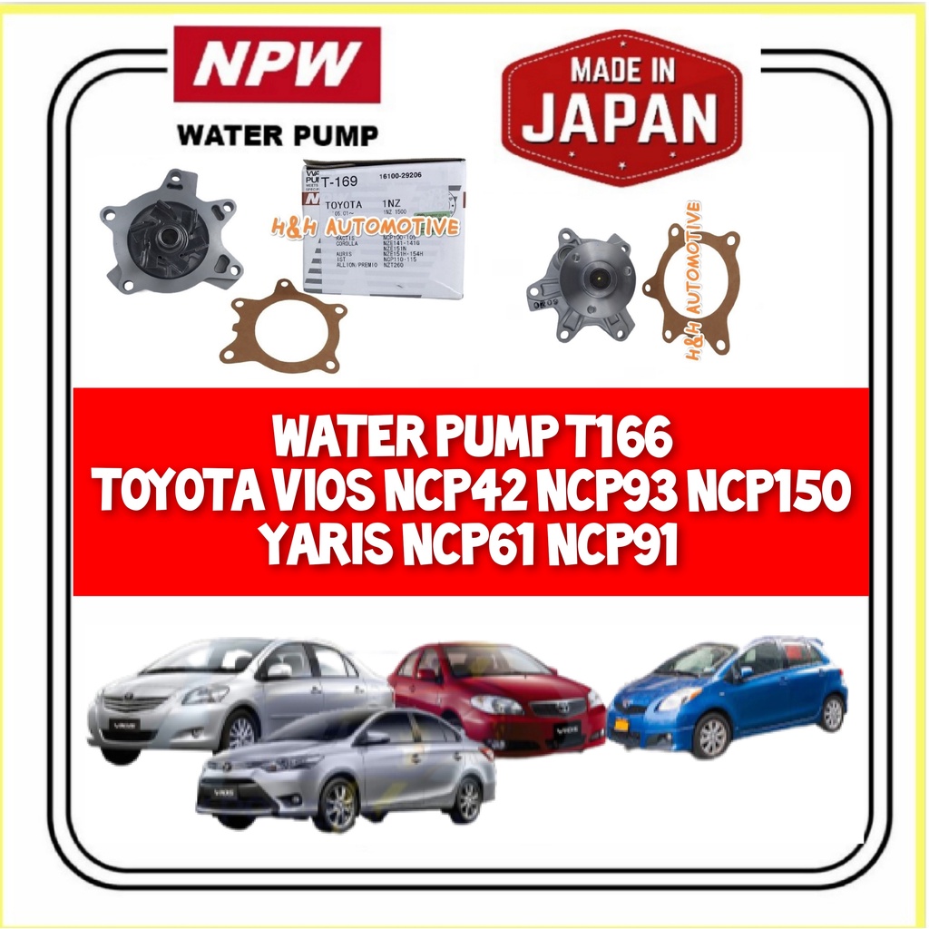 Npw Japan Water Pump for Toyota Vios Ncp42 Ncp93 Ncp150 | Shopee Malaysia