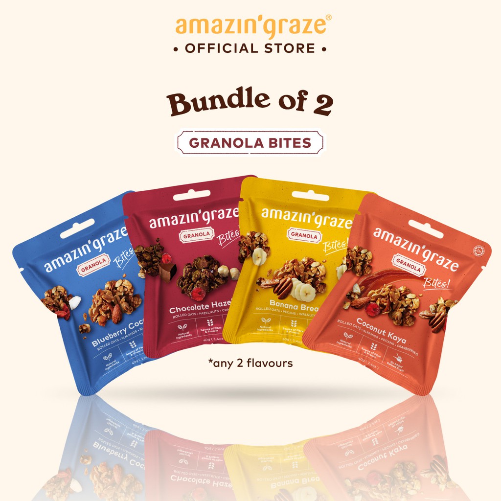 [Bundle of 2] Amazin' Graze Mini Granola Bites (2 x 40g) - Halal ...