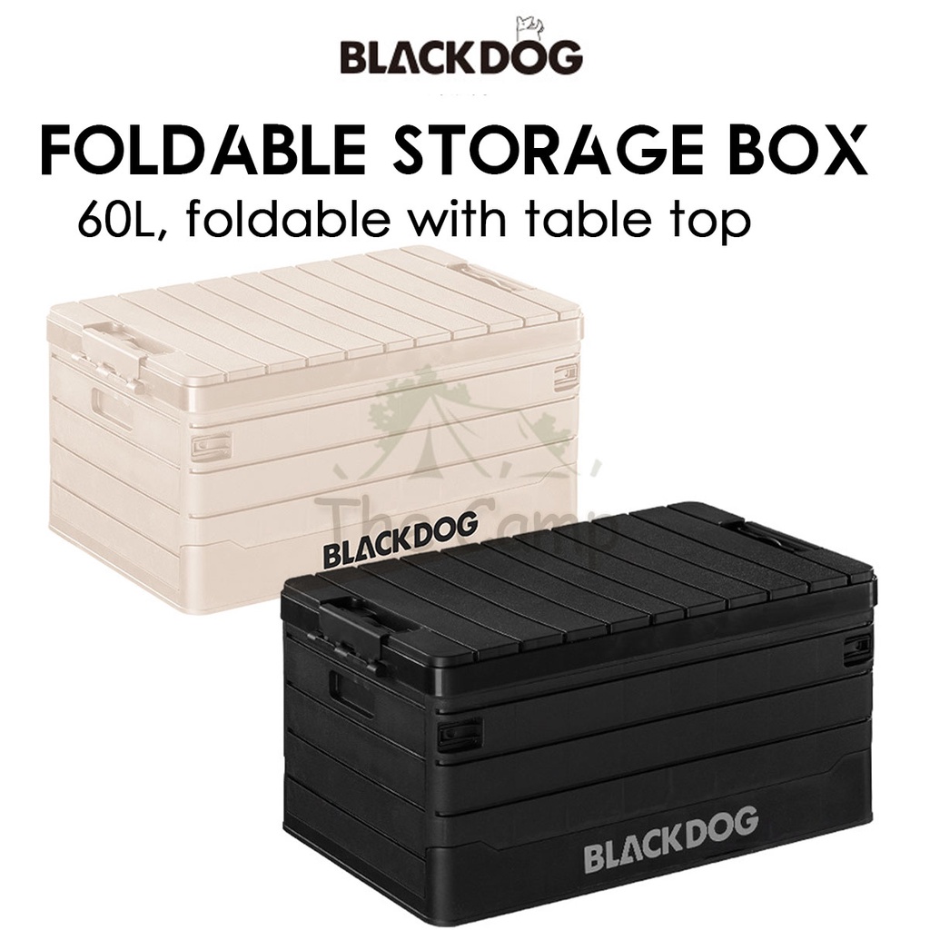 Blackdog Camping Folding Storage Box 60L Foldable Multipurpose Black ...