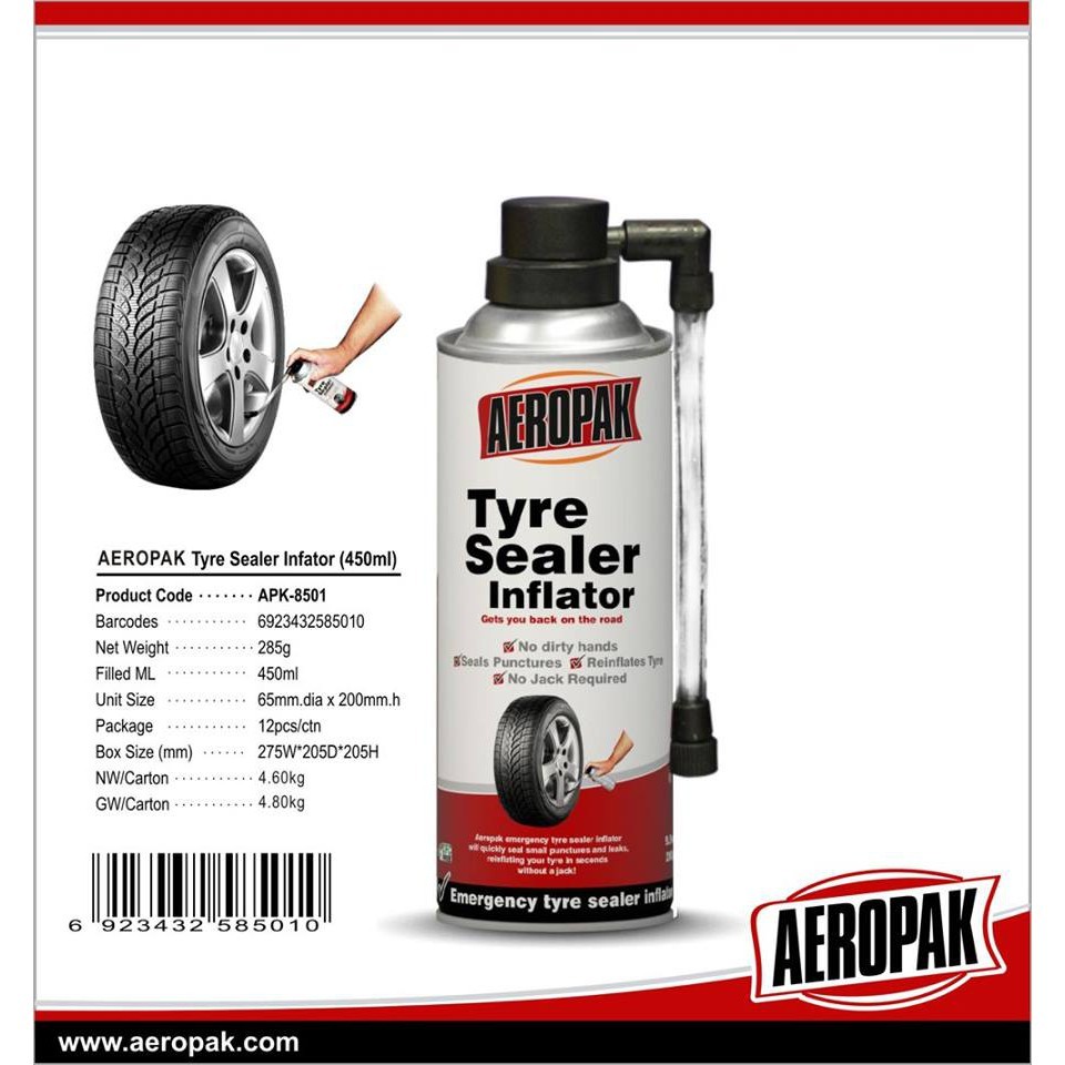 Aeropak Emergency Tyre Weld Puncture Repair/Tyre Sealer (450ml) | Shopee Malaysia