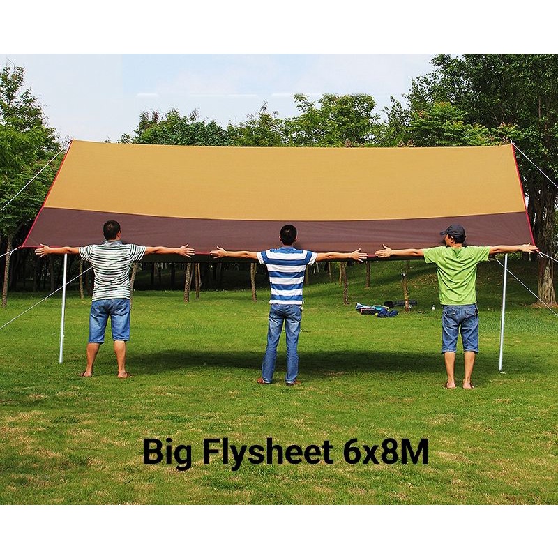 big flysheet 6x8m tent tarp outdoor awning flysheet camel tent | Shopee ...