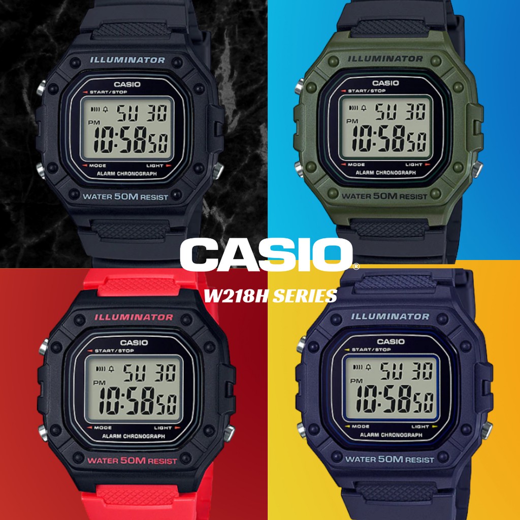 *100% Original* Casio W-218H (W218H) Series Youth Digital Watch ...