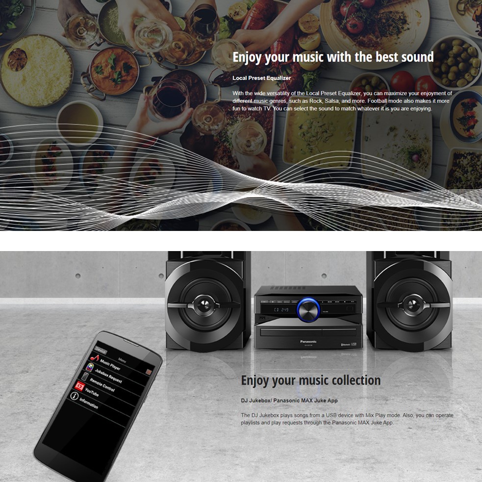 PANASONIC SC-UX100 HIFI SYSTEM 300W Bluetooth Speaker SC-UX100GSXK ...