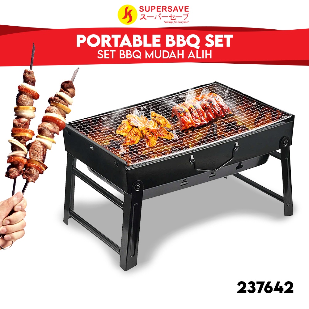 SUPERSAVE Portable Folding BBQ Grill Pit Barbecue Outdoor Stove BBQ ...