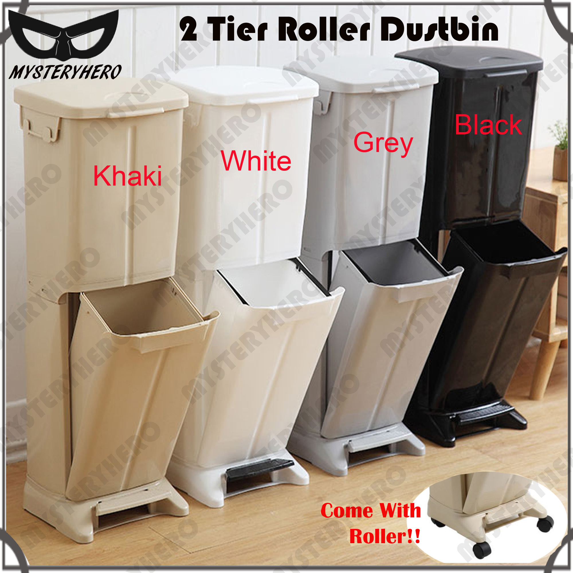 MysteryHero Recycle Dustbin Recycle Bin 2 Tier Big Capacity Kitchen ...