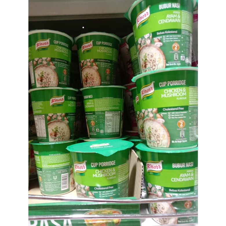 KNORR BUBUR NASI AYAM CENDAWAN 35G/AYAM 35G DAN CREAMY MUSHROOM 40G ...