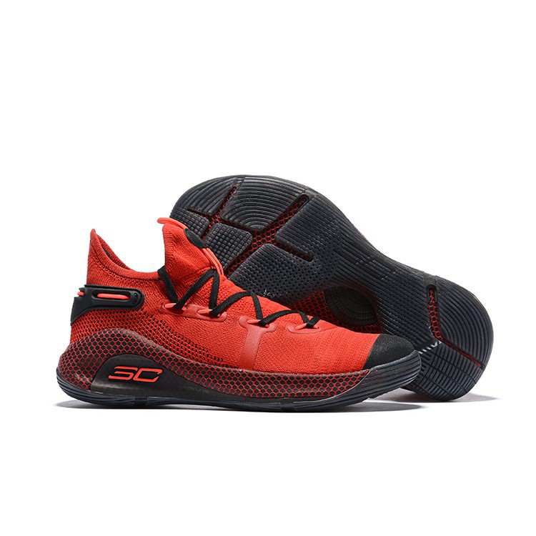 UA Curry 6 Red Black Men Basketball Shoes | BeeCost