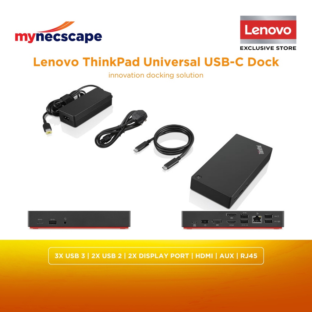 Lenovo ThinkPad USB-C Dock Gen 2 Typc-C USB 3.0 Display Port HDMI LAN ...
