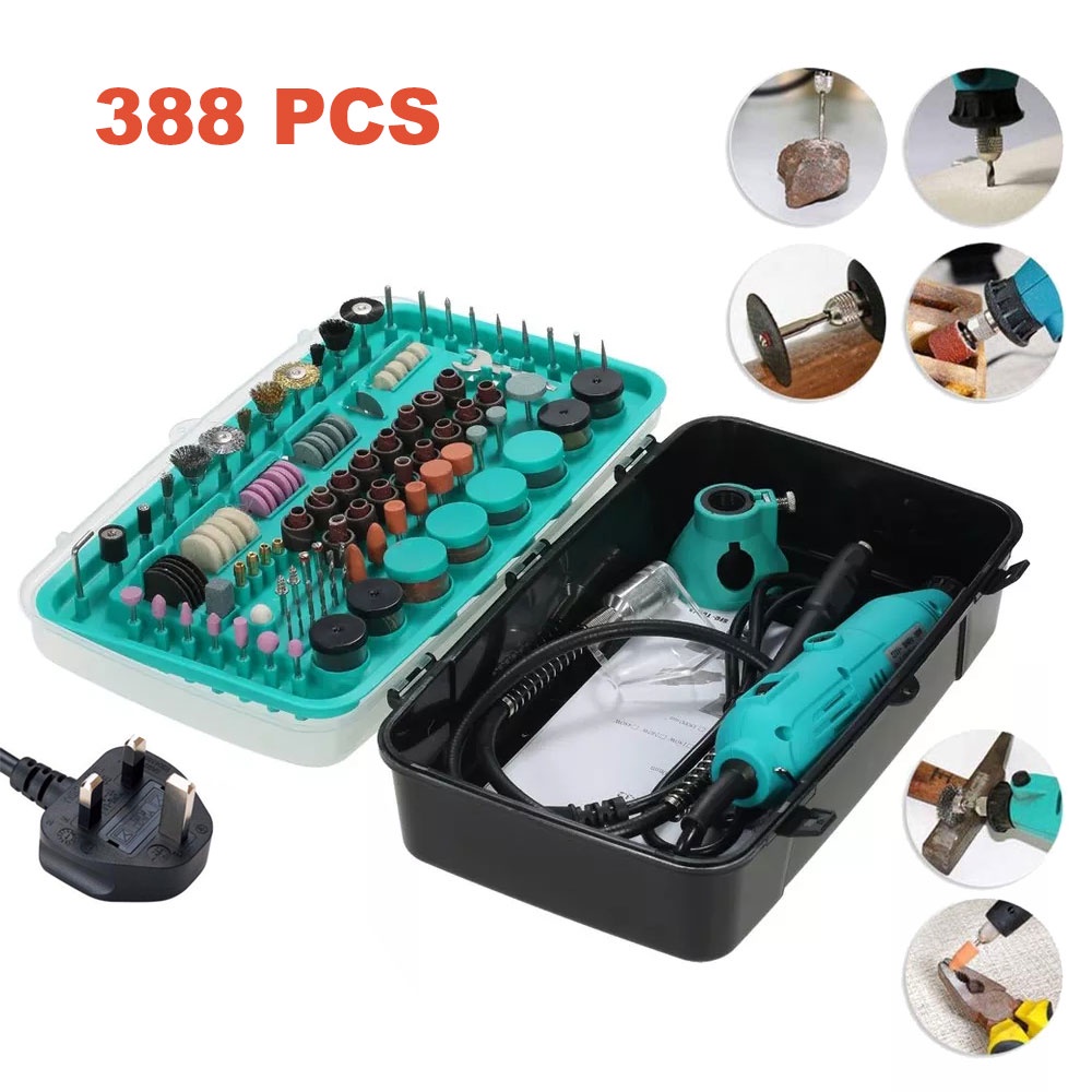 388pcs Mini Electric Drill Grinder Set Mini Drill Grinder Rotary Tool ...