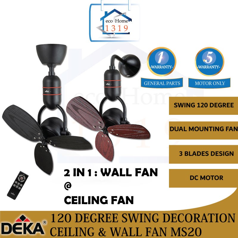 Deka Ceiling Wall Mount Fan M3 | Shelly Lighting