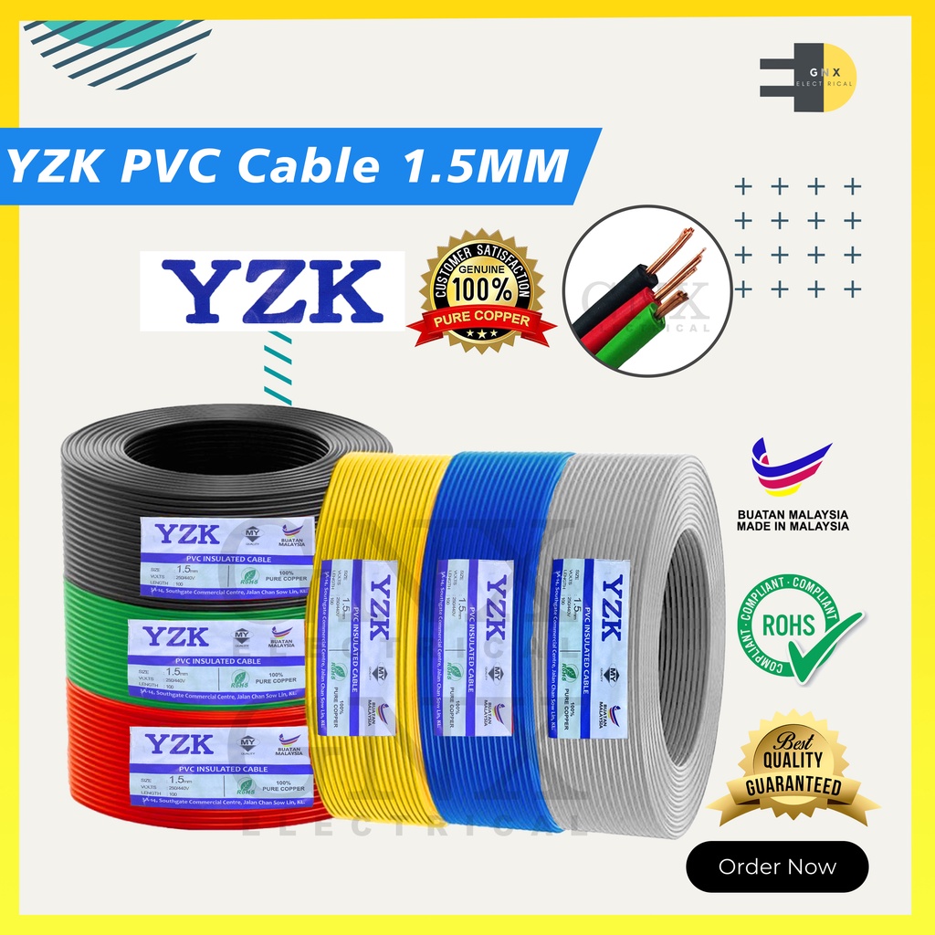 YZK PVC Insulated Cable 1.5mm/Auto Control Cable/Kabel Wayar/Copper ...