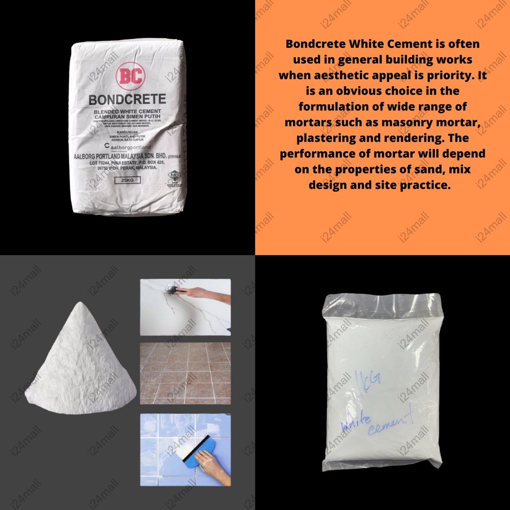 [1KG] White Cement / Simen Putih for Plastered Wall | Shopee Malaysia