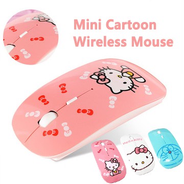 Ultra Thin Hello Kitty Mouse 2.4GHz Silent Wireless Mouse Cute Cartoon ...