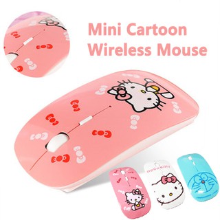 Ultra Thin Hello Kitty Mouse 2.4GHz Silent Wireless Mouse Cute Cartoon ...