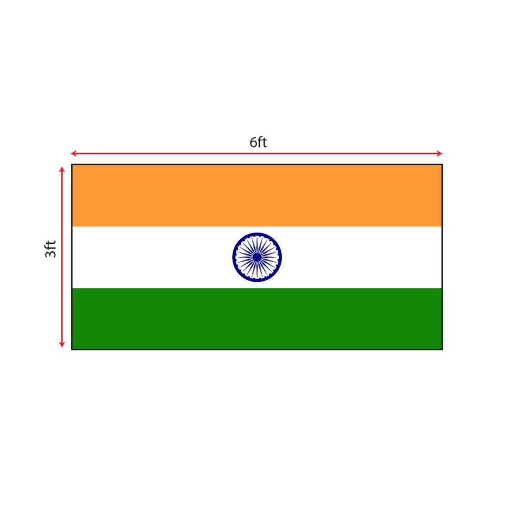 India Flag 3x6ft, Bendera India 3x6ft, Polyester | Shopee Malaysia