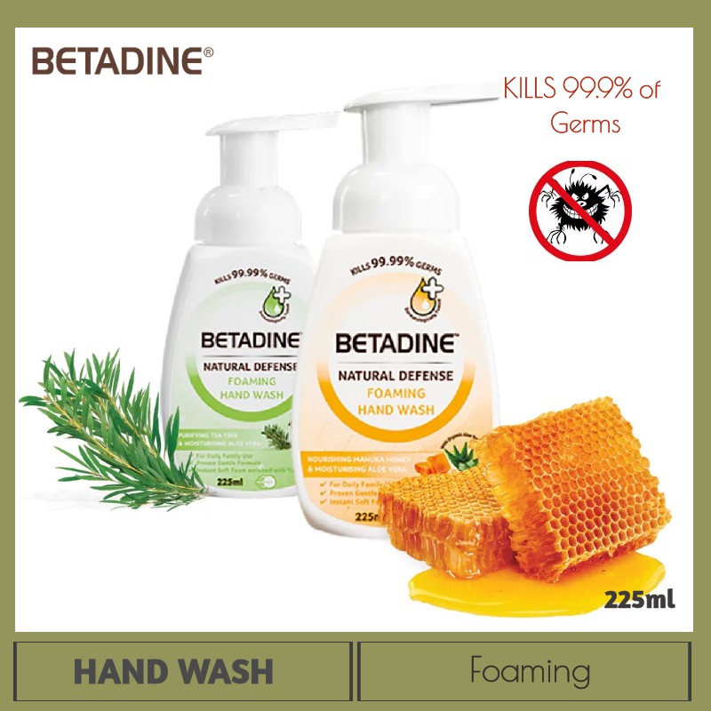 Betadine Foaming Hand Wash Tea Tree + Aloe Vera OR Manuka Honey + Aloe ...