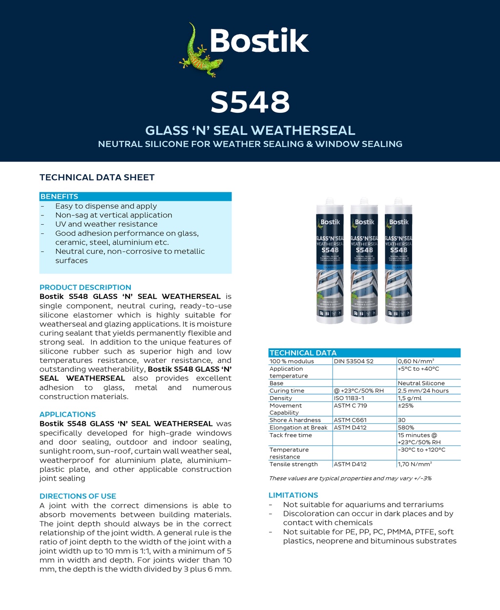 BOSTIK S548 GLASS & SEAL WEATHERSEAL NEUTRAL SILICONE FOR WEATHER ...