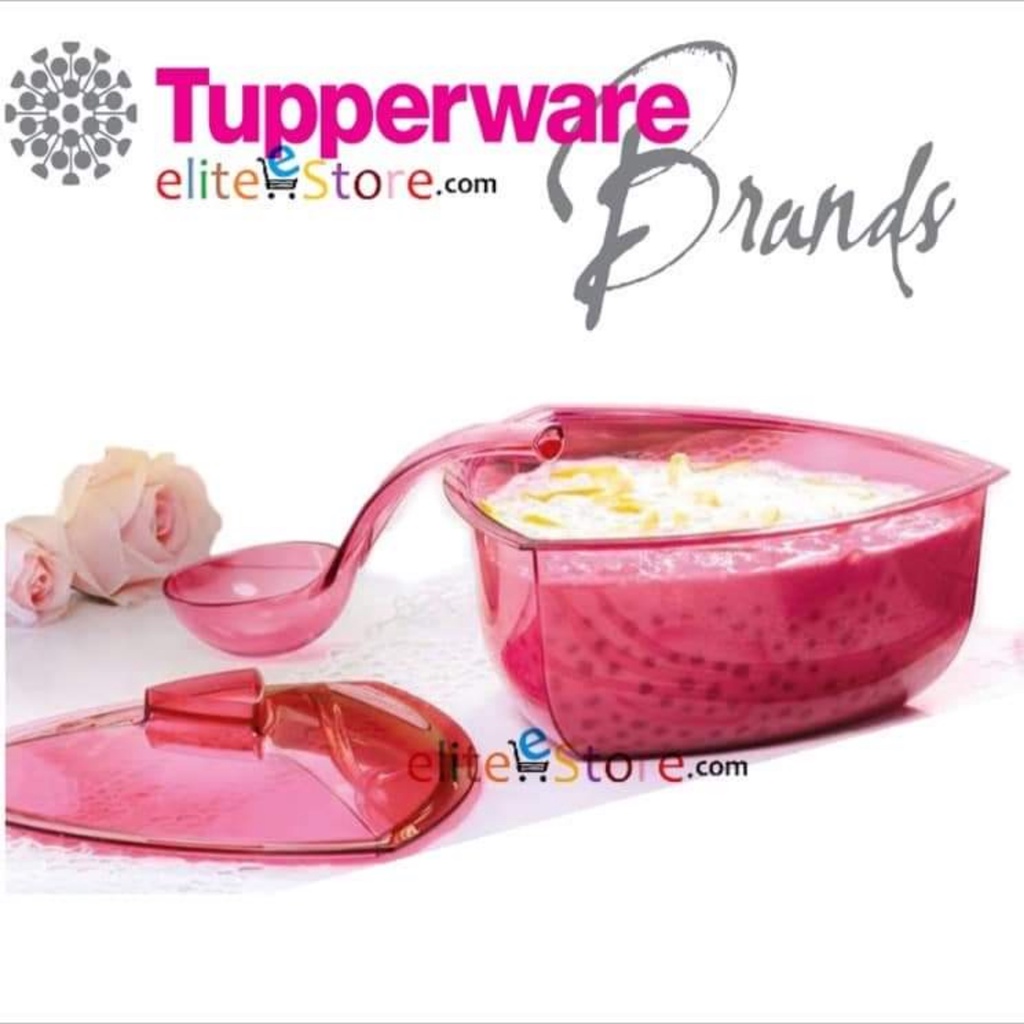 2 Warna: Tupperware Level Roza Bowl 2.2L Triangle Bowl with Ladle Spoon ...