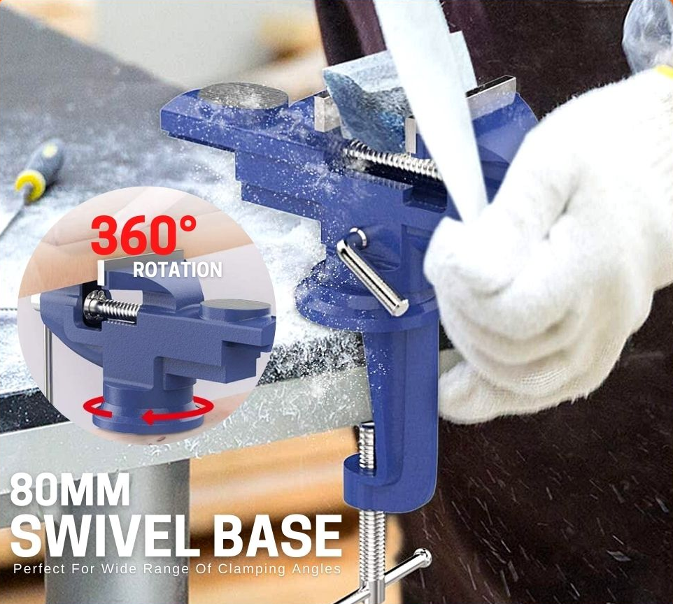 Apit G Clamp 80mm 360° Rotation Heavy Duty Swivel Base Table Vise Clamp ...