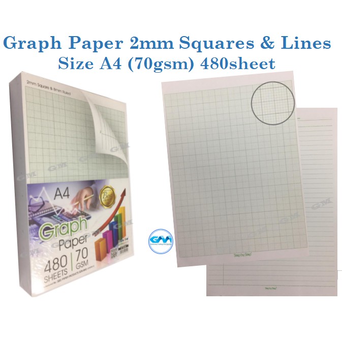 Graph Paper 480 sheet 70gsm A4 size | Kertas Graf A4 | Kertas Matematik ...