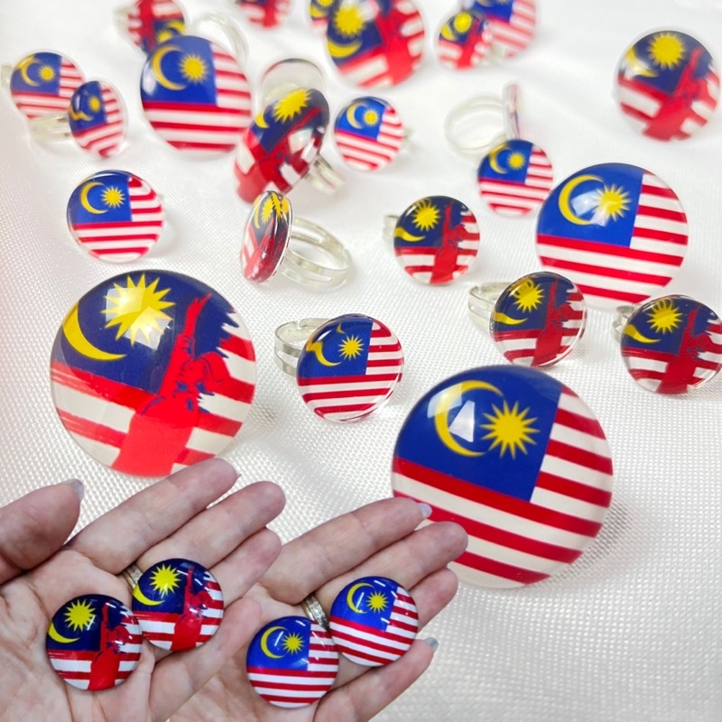 Ring Tudung Merdeka Hari Kebangsaan Ring Brooch Bendera Malaysia Flag ...