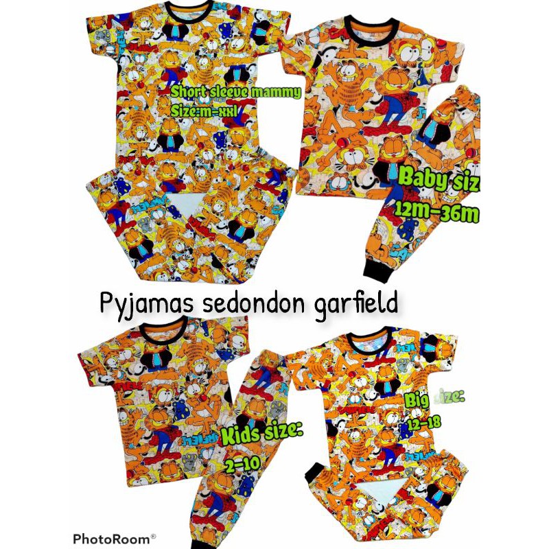 pyjamas garfield dewasa (unisex) | Shopee Malaysia