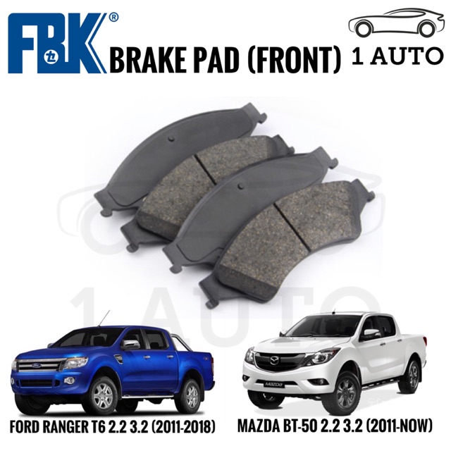FBK FRONT BRAKE PAD for FORD RANGER T6 (11-18), MAZDA BT-50 (11-NOW) (1 ...