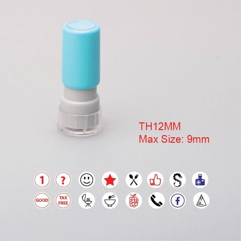 Round Stamp Chop 12mm Pre Ink Stamp Chop / Flash Stamp / Company Chop ...