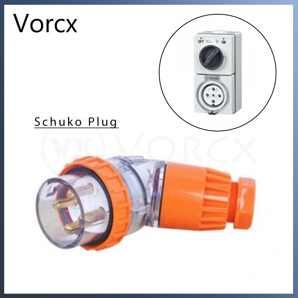 PDB 56 Series Angled Schuko Plug Industrial IP66 | Shopee Malaysia
