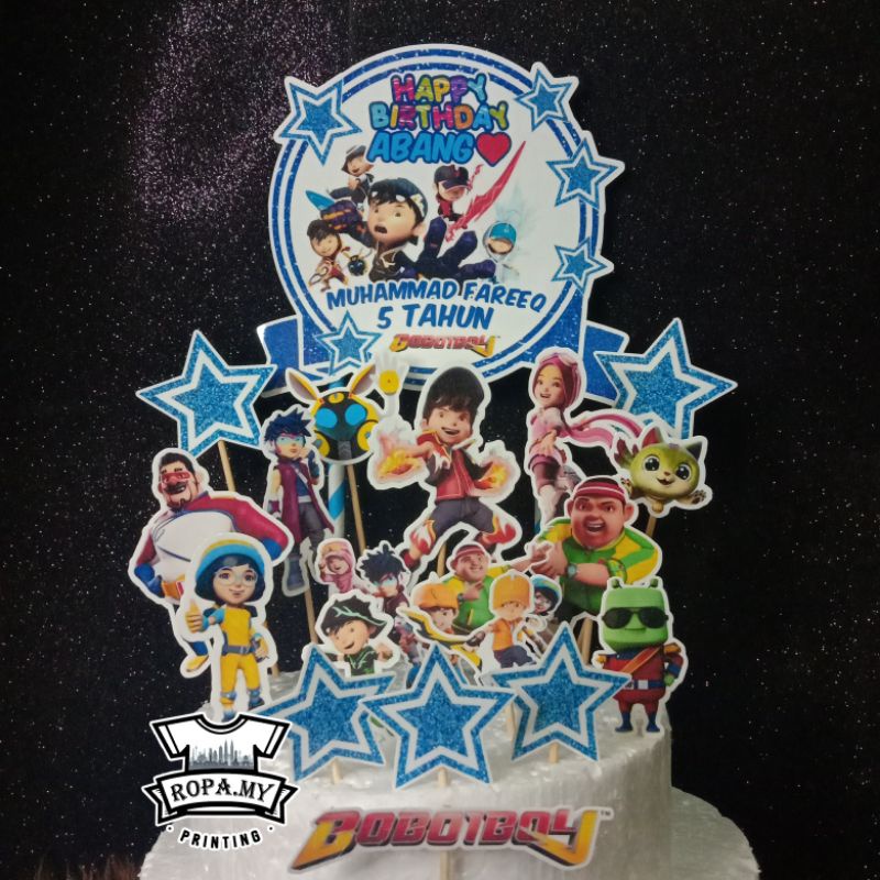 Boboiboy Cake Topper 2 in 1 (Cake Topper + Sticker) | Shopee Malaysia