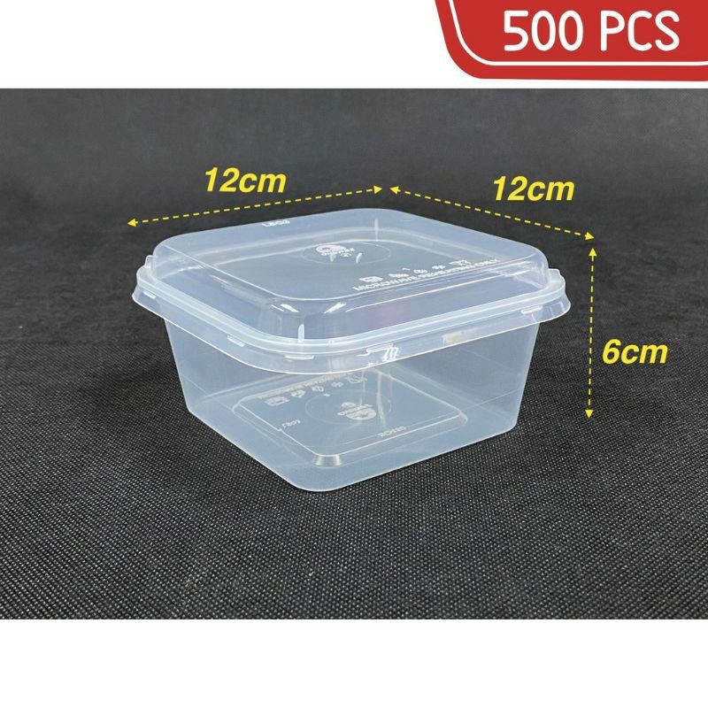 Medium Square Plastic Food Container With Dome Lid SQ450 (500Sets ...