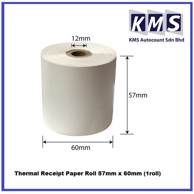 Thermal Receipt Paper Roll 57mm x 60mm (1roll) | Shopee Malaysia