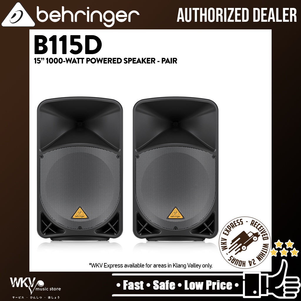 Behringer Eurolive B115D 1000-Watt 15" Powered Speaker - Pair (B-115D ...