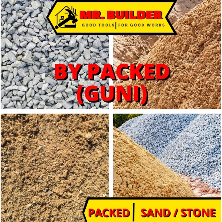 MR BUILDER (Bag) 25kg +- Course Sand Fine Sand Aggregate Stone Pasir ...