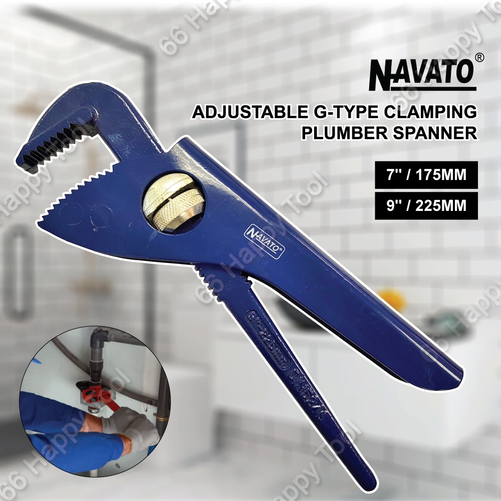 Navato 7inch 9inch G-type Clamping Plumber Spanner Universal Adjustable ...