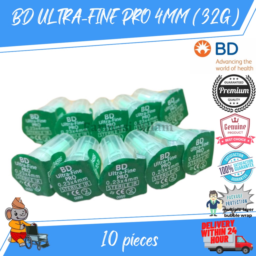 BD Ultra-Fine Pro 4mm x 32G Insulin Pen Needles (10's) | Shopee Malaysia