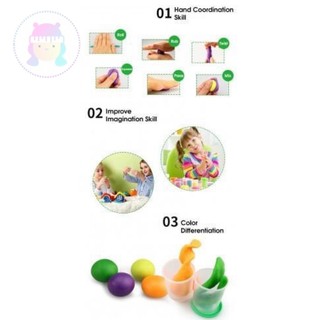 6PCS Kids Clay Dough Colour Playdough Kids Clay Toy Kids Toys Permainan ...