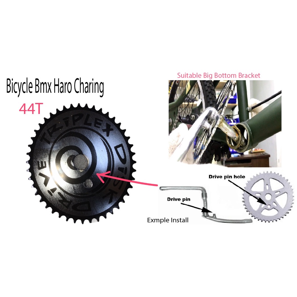 Bicycle BMX Haro Steel Chain RIng 44t (DriveTripleDisk) | Shopee Malaysia