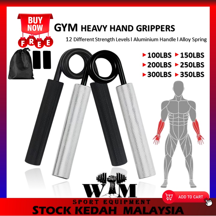 100-350LBS Heavy Hand Grip Metal Hand Grippers Gym Fitness Forearm ...