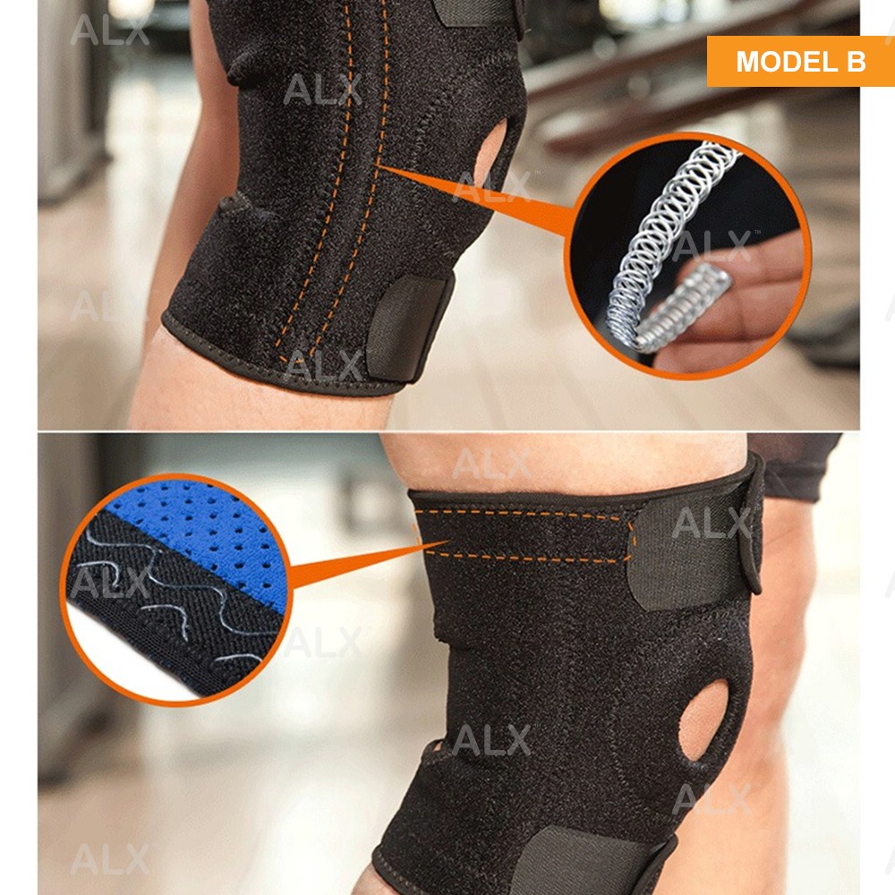 ALX Adjustable 4 Spring Knee Guard Knee Support Protector Patella Strap ...